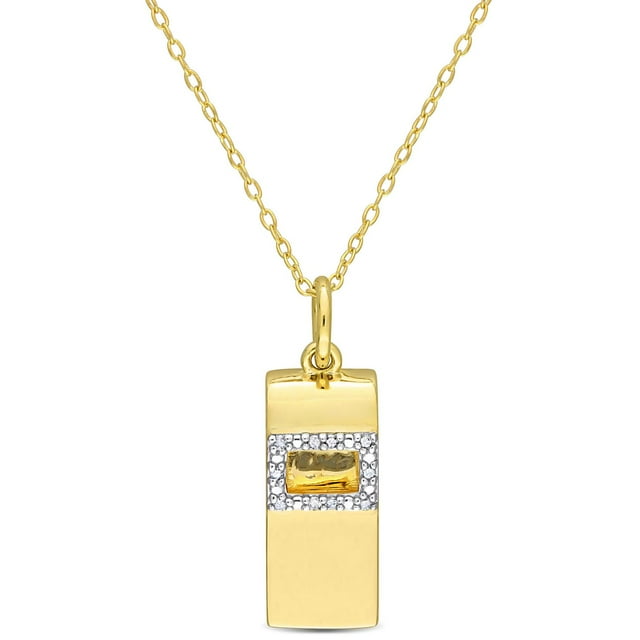 Miabella Diamond Accent Yellow Rhodium-Plated Sterling Silver Whistle ...