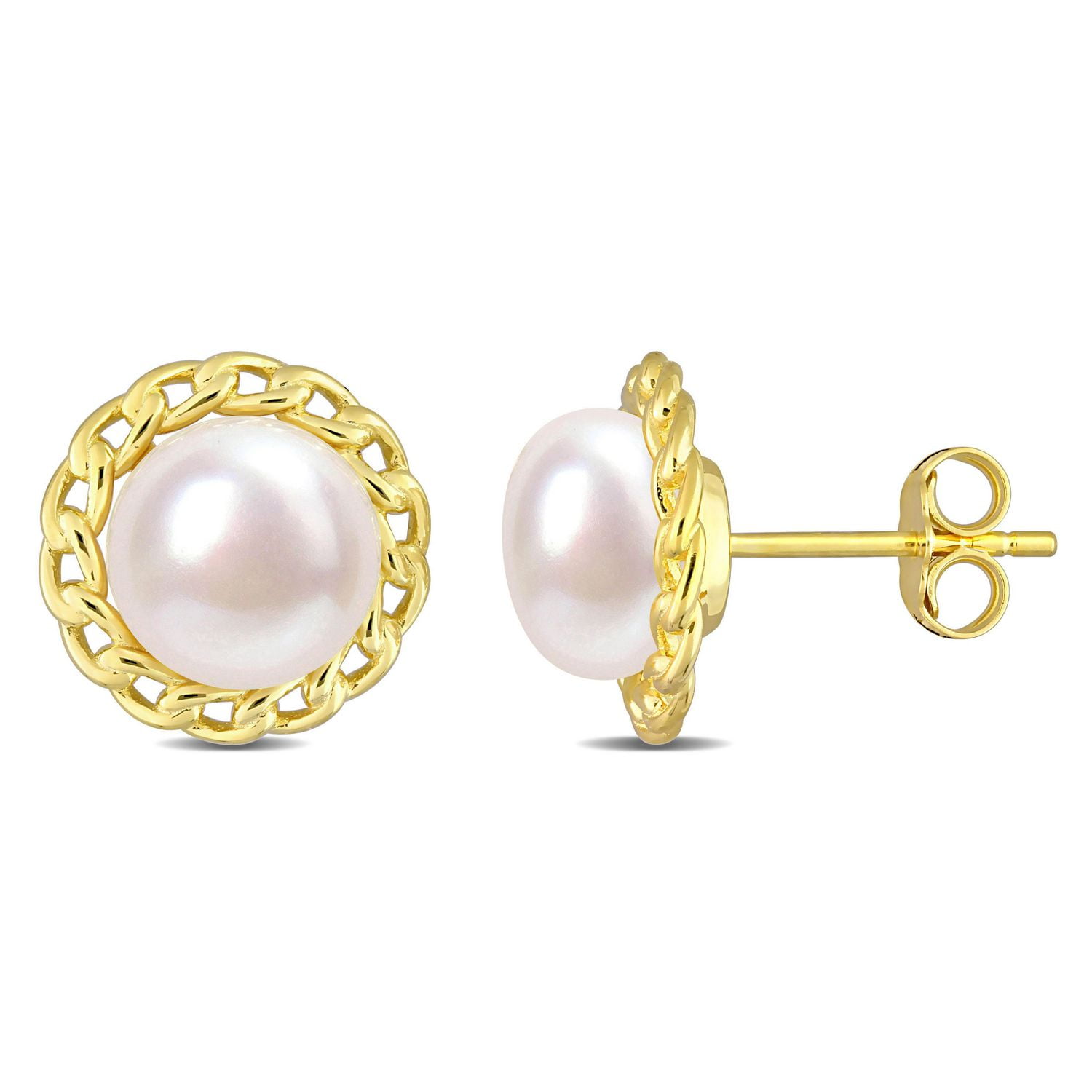 Click here for Miabella Cultured Freshwater Pearl Yellow Rhodium-... prices