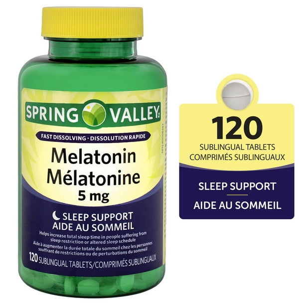 Spring Valley Melatonin 5mg, 120 Sublingual Tablets - Walmart.ca
