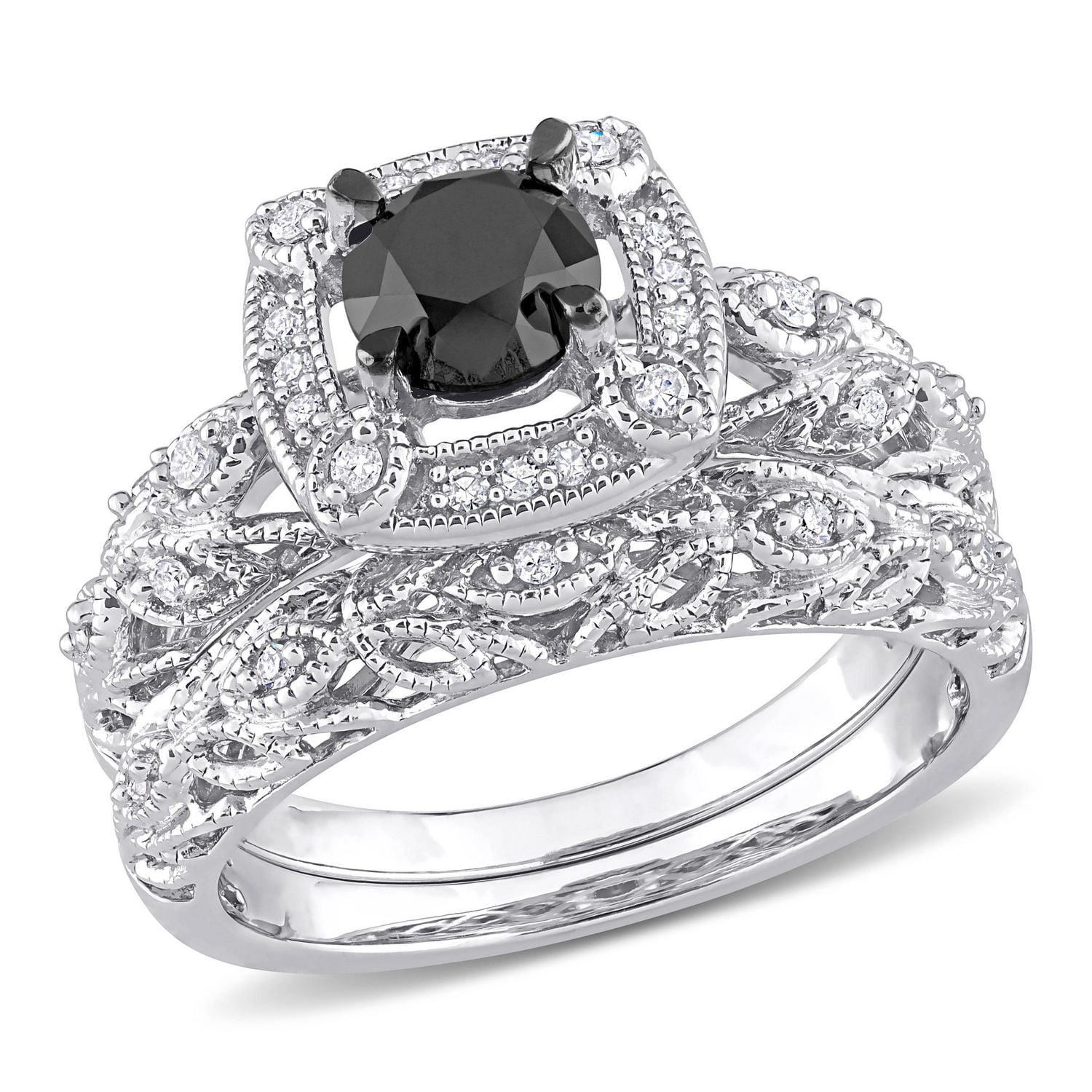 Click here for Miabella 1-1/6 Carat T. W. Black And White Diamond... prices