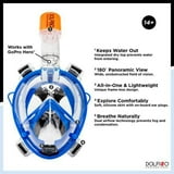 Dolfino Pro Frontier Adult Full Face Swim Mask, Large / X Large Blue ...