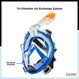 Dolfino Pro Frontier Adult Full Face Swim Mask, Large / X Large Blue ...