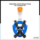 Dolfino Pro Frontier Adult Full Face Swim Mask, Large / X Large Blue ...