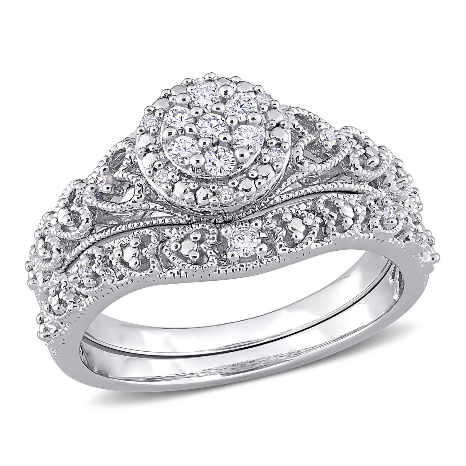 Click here for Miabella 1/5 Carat T. W. Diamond Sterling Silver C... prices