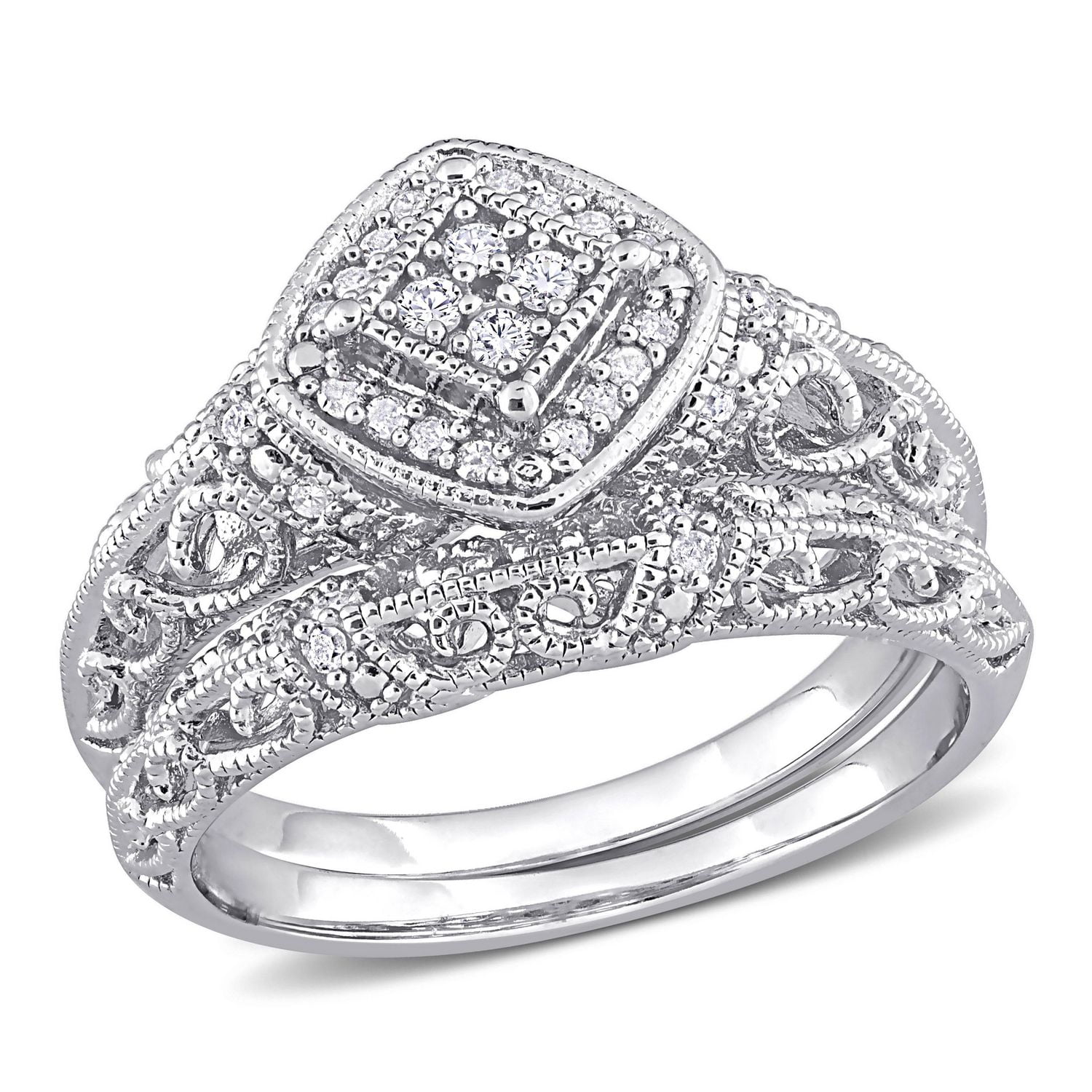 Click here for Miabella 1/5 Carat T. W. Diamond Sterling Silver H... prices