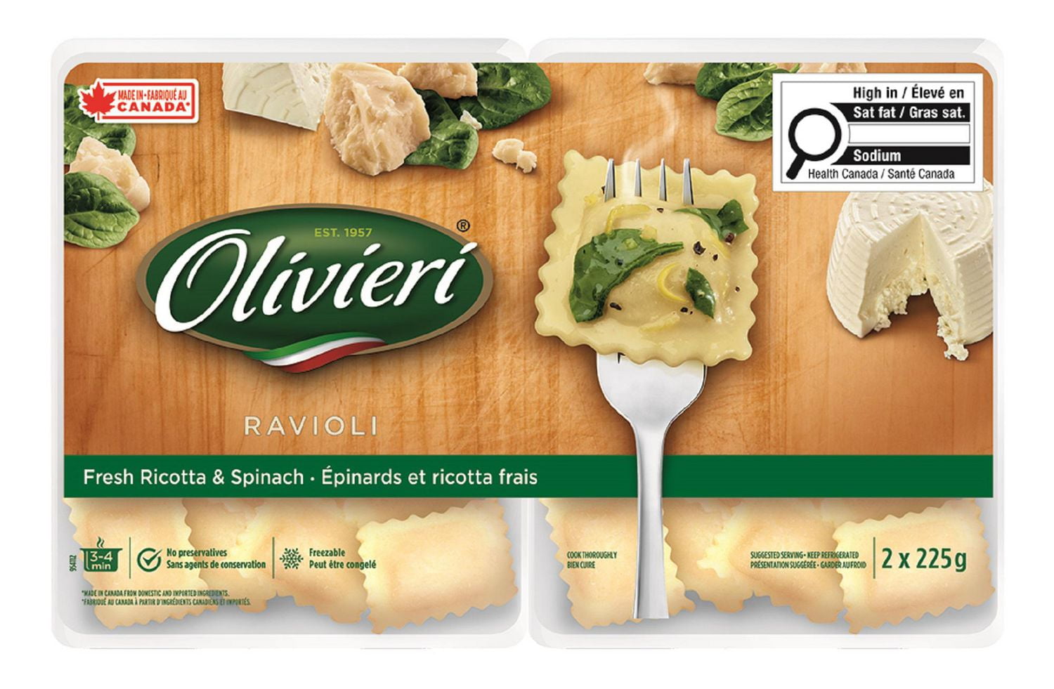 Click here for Olivieri Ricotta Spinach Fresh Pasta Ravioli prices