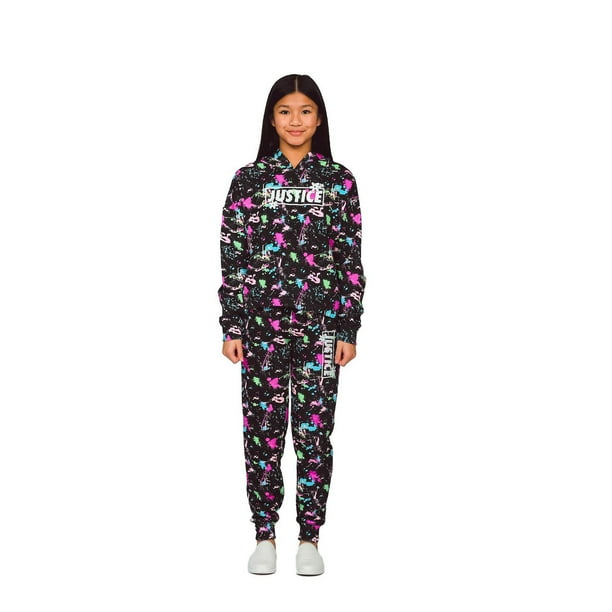 Justice Girls Flower Block Long Sleeve Hoodie - Walmart.ca