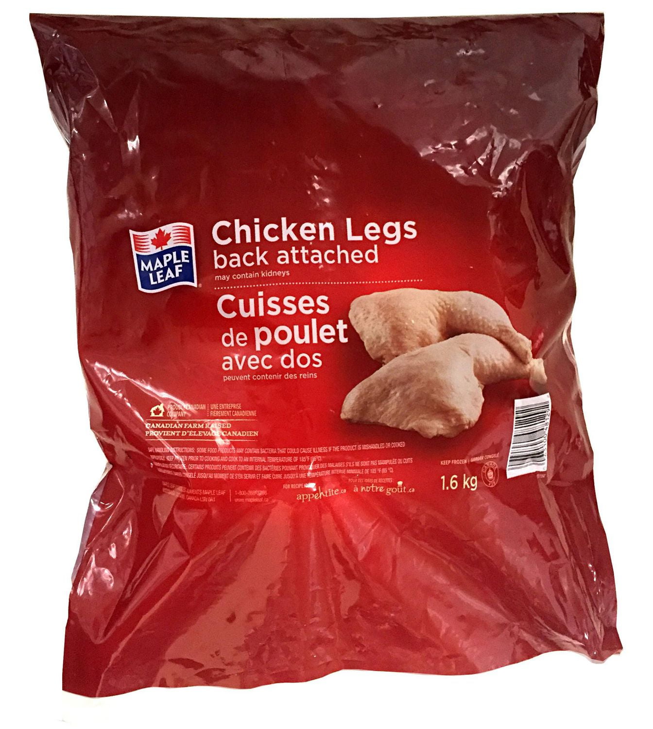 Maple Leaf Back Attached Chicken Legs | Walmart Canada