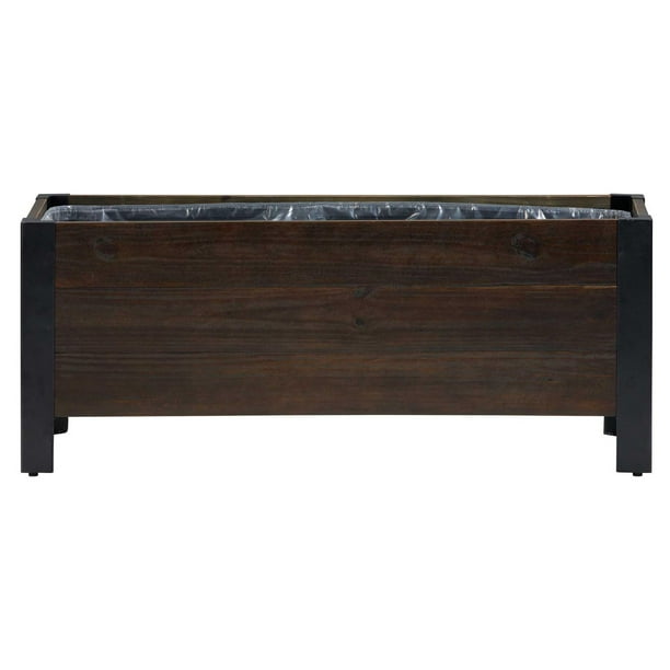 Urban Garden Low-Profile Planter , FSC Recycled Wood and Metal ...