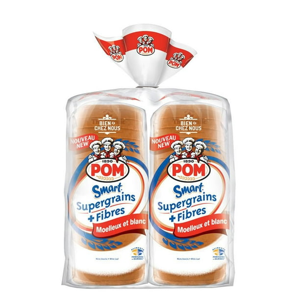 POM Smart Supergrains & Fibre White Sandwich Bread Duo Pack - Walmart.ca