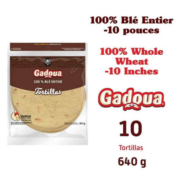 Gadoua Whole Wheat Tortilla, 10", 640g - Walmart.ca
