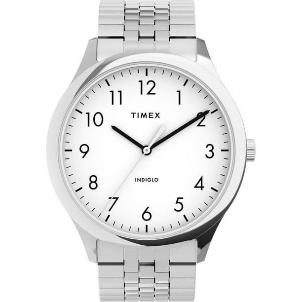 Timex® Easy Reader® 40mm Stainless Steel Expansion Band Watch - Walmart.ca