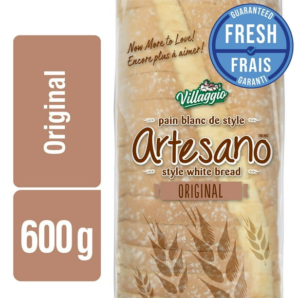 Villaggio® Artesano White Sliced Bread, 600 g - Walmart.ca