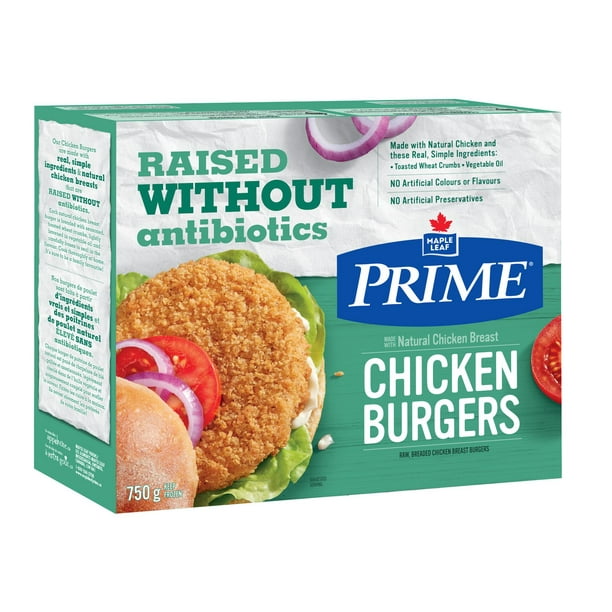 Maple Leaf Prime Frozen Burgers Raised without Antibiotics - Walmart.ca
