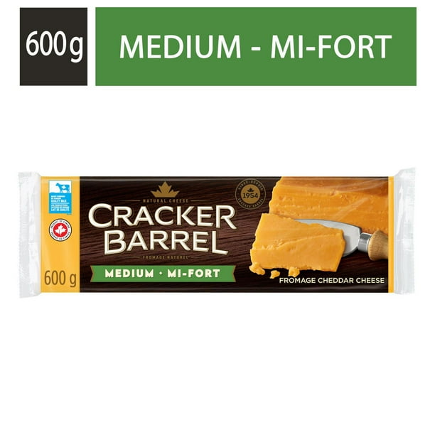 Cracker Barrel Cheddar Coloured Medium Cheese, 600g - Walmart.ca