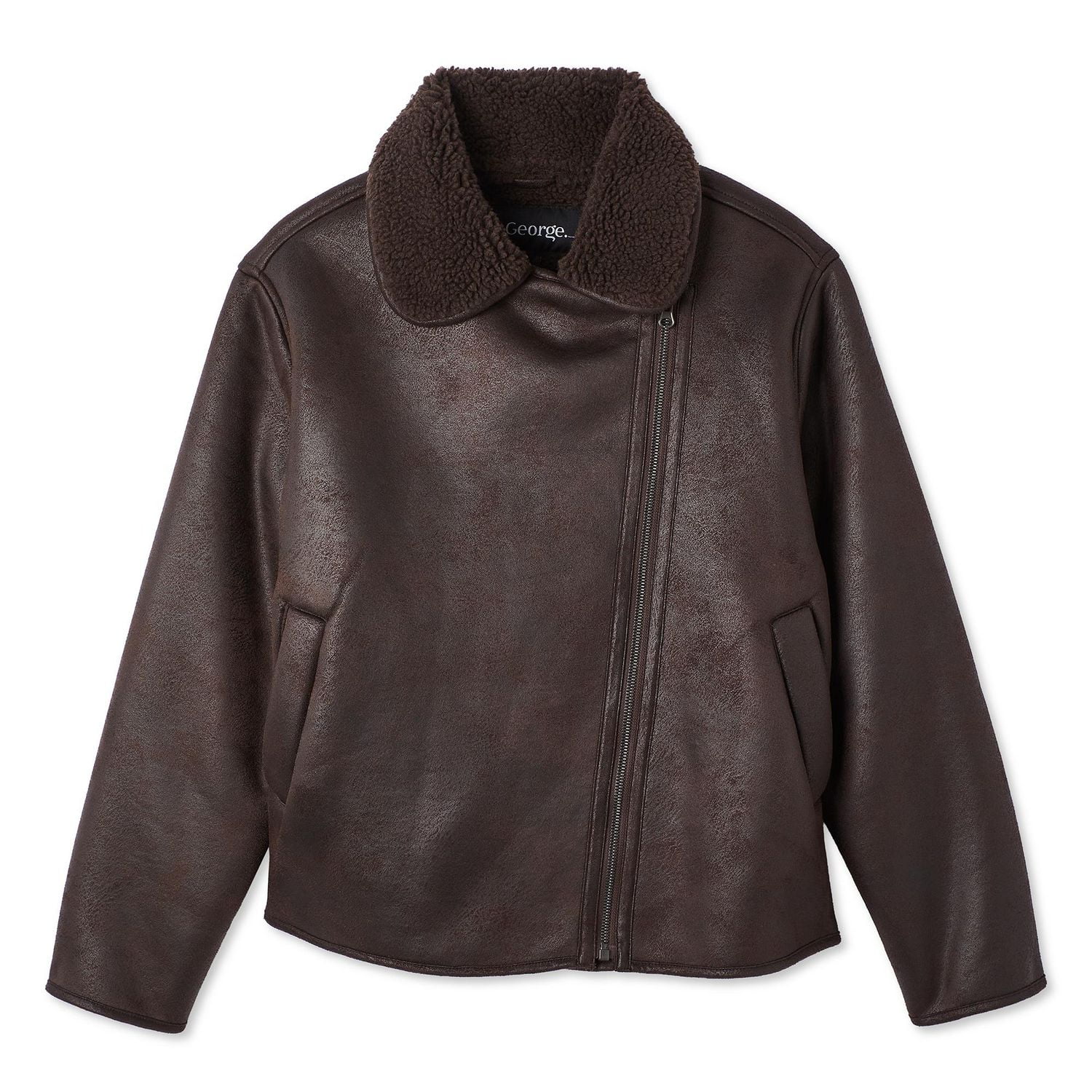 Click here for George Womens Faux Shearling Moto Jacket Xl prices