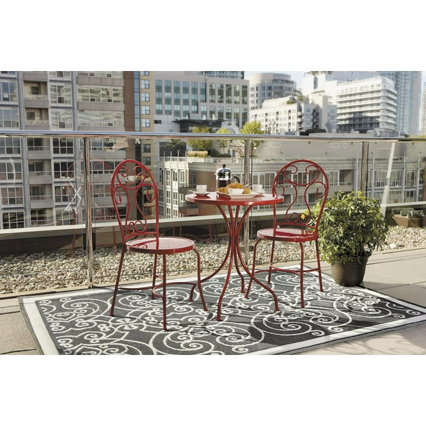hometrends 3-Piece Steel Bistro Set- Red - Walmart.ca