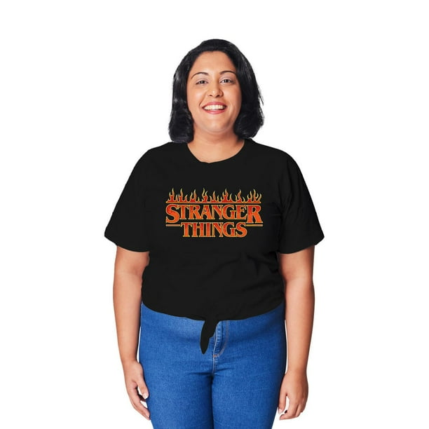 Stranger Things Ladies Plus Flame Logo Front Tie Top - Walmart.ca