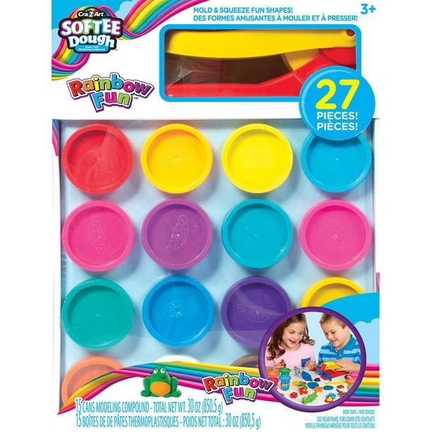 Cra-Z-Art Softee Dough 27 Piece Rainbow Fun Modelling Compound Set ...