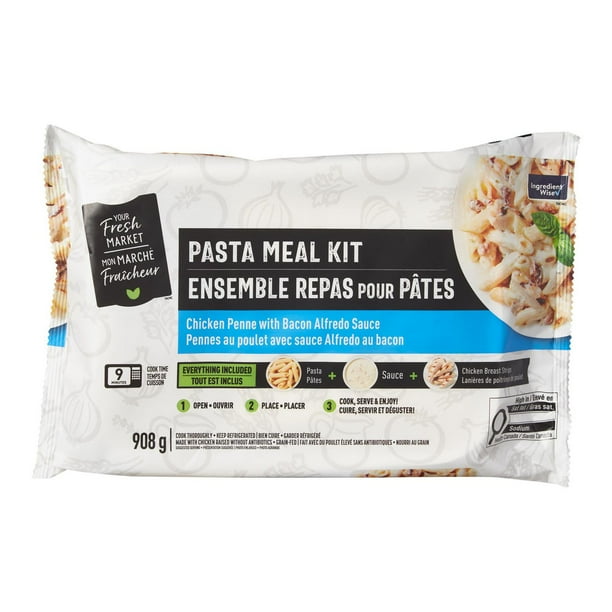 Your Fresh Market Chicken Penne With Bacon Alfredo Sauce Pasta Meal Kit ...