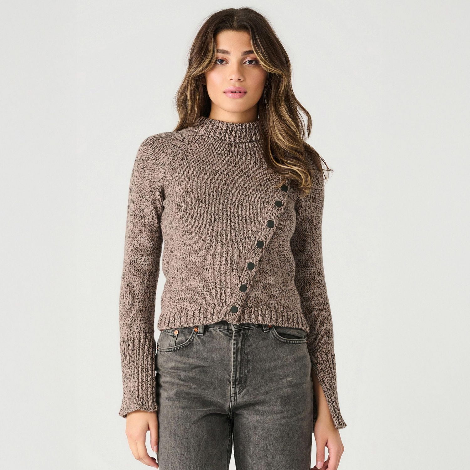 Click here for Devoted Long Sleeve Diagonal Buttoned Sweater S prices