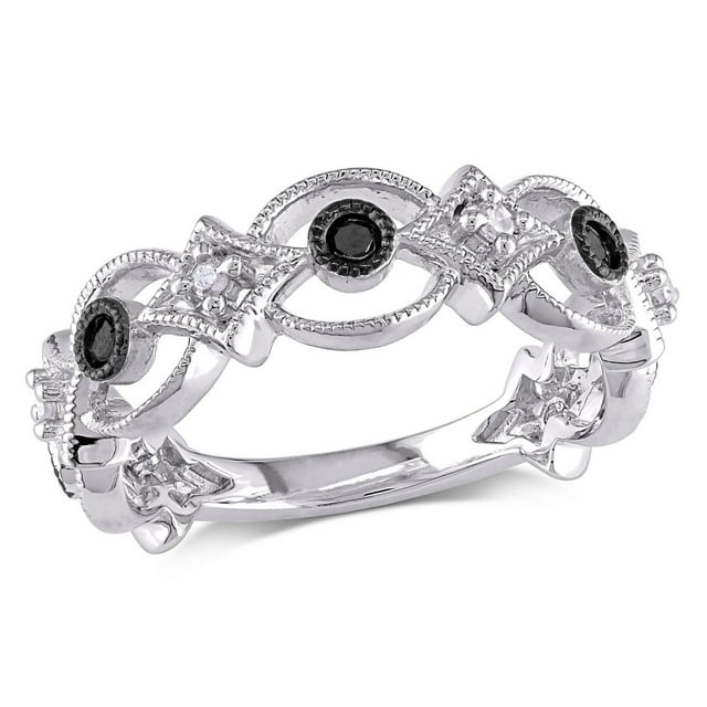 Asteria 1/6 Carat T.W. Black And White Diamond Sterling Silver Vintage ...