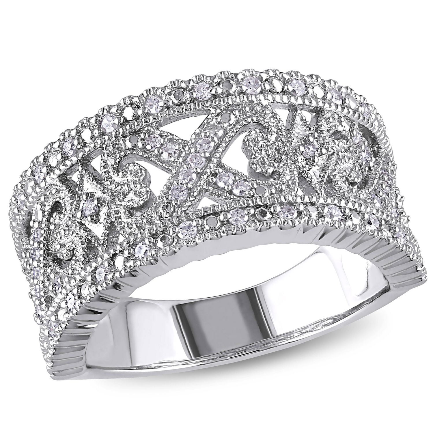 Click here for Miabella 1/4 Carat T. W Diamond Sterling Silver Vi... prices