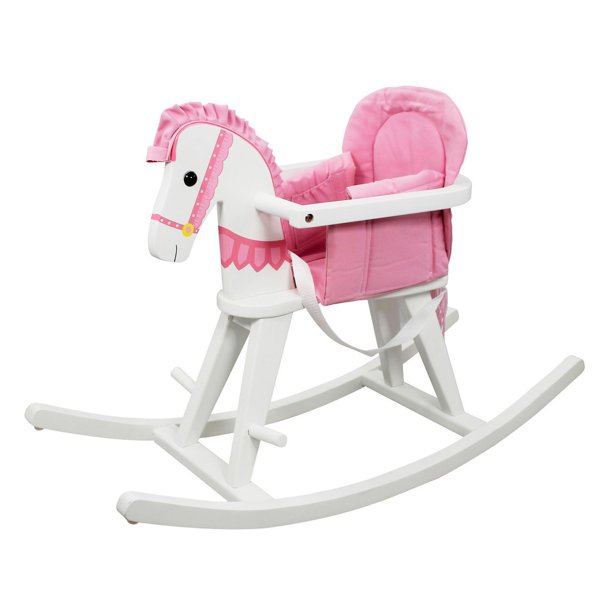 Teamson Kids- Safari White Rocking Horse with Pink Pad - Walmart.ca