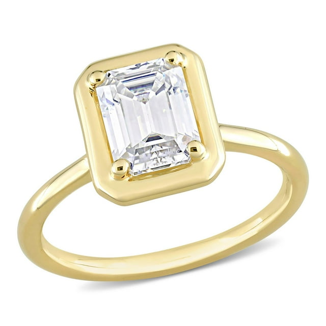 Miabella 1-3/4 Carat T.G.W. Octagon-Cut Created Moissanite 10K Yellow ...