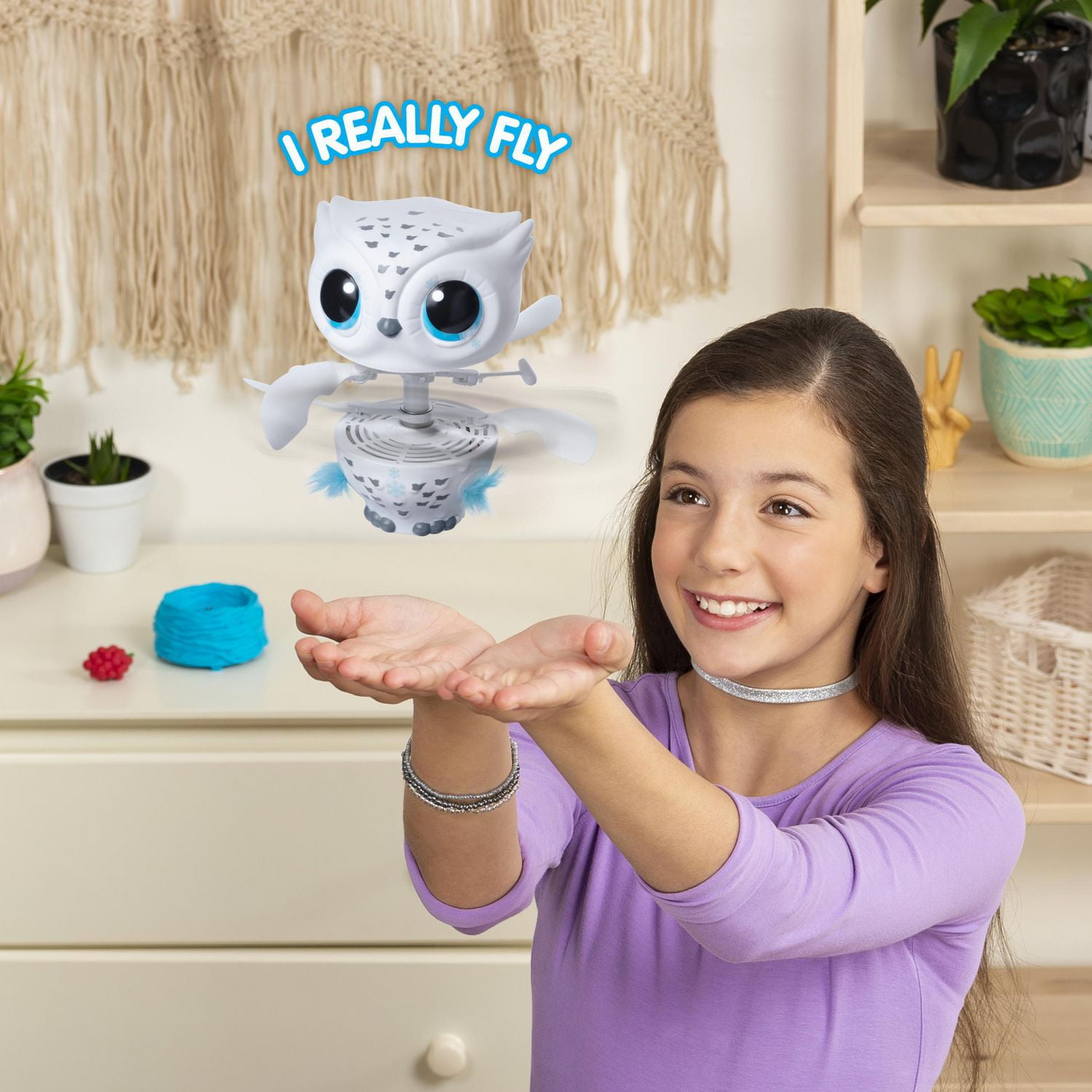 Owleez Flying Baby Owl Interactive Toy with Lights and Sounds White for Kids Aged 6 and Up Walmart