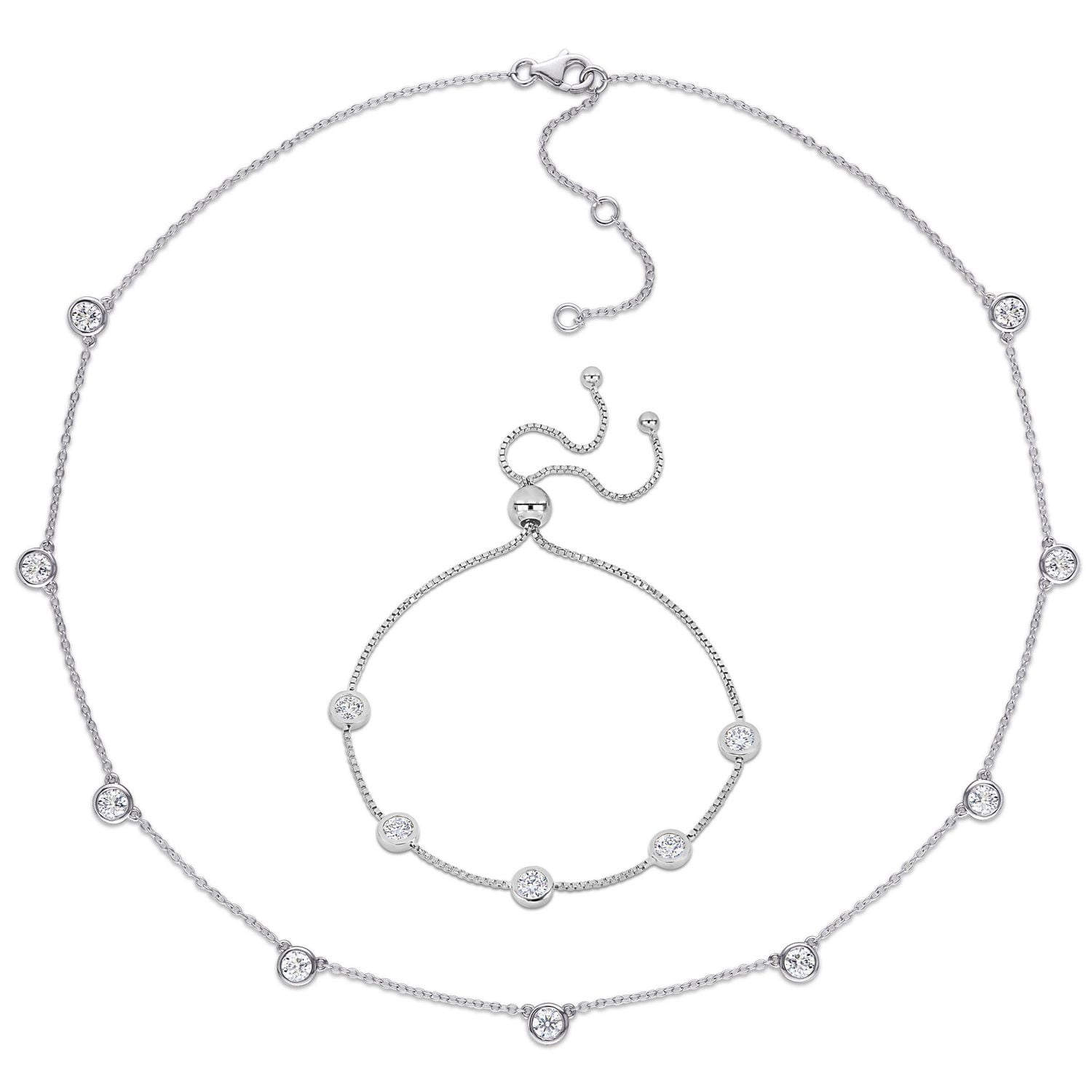 Click here for Miabella 2-Piece Set 3-1/2 Carat T. G.W. Created M... prices