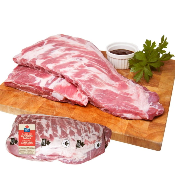 Maple Leaf Fresh Whole Pork Side Ribs, Maple Leaf Pork, 1.66 - 2.06 kg ...