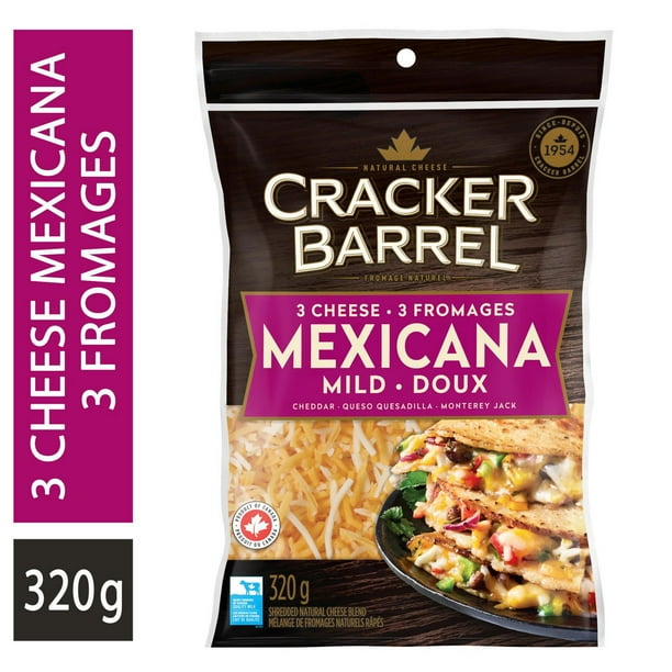 Cracker Barrel 3-Cheese Mexicana Shredded Cheese, 320g - Walmart.ca