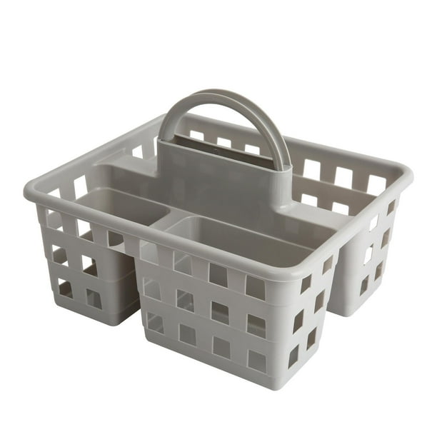 Mainstays Plastic Caddy Craft and Hobby Organizer Basket Gray ...