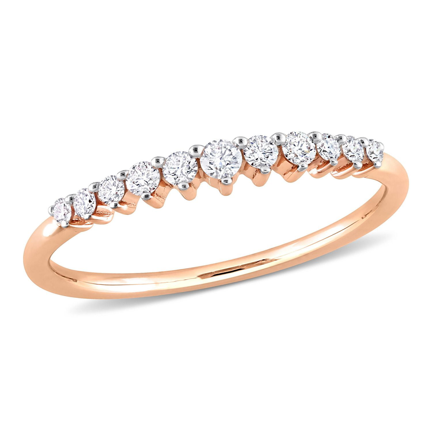 Click here for Miabella 1/5 Carat T. W. Diamond 14k Rose Gold Gra... prices