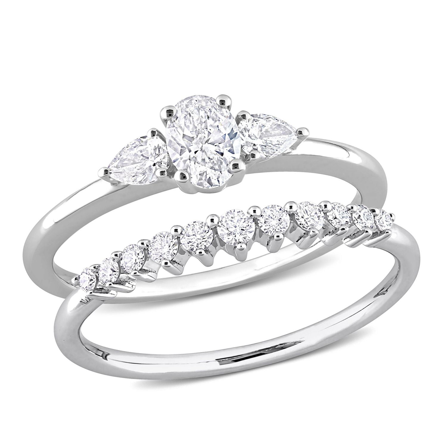 Click here for Miabella 3/4 Carat T. W. Diamond 14k White Gold 3-... prices