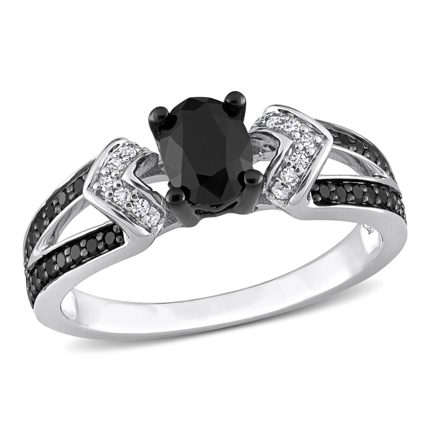 Click here for Miabella 1 Carat T. W. Black And White Diamond Ste... prices