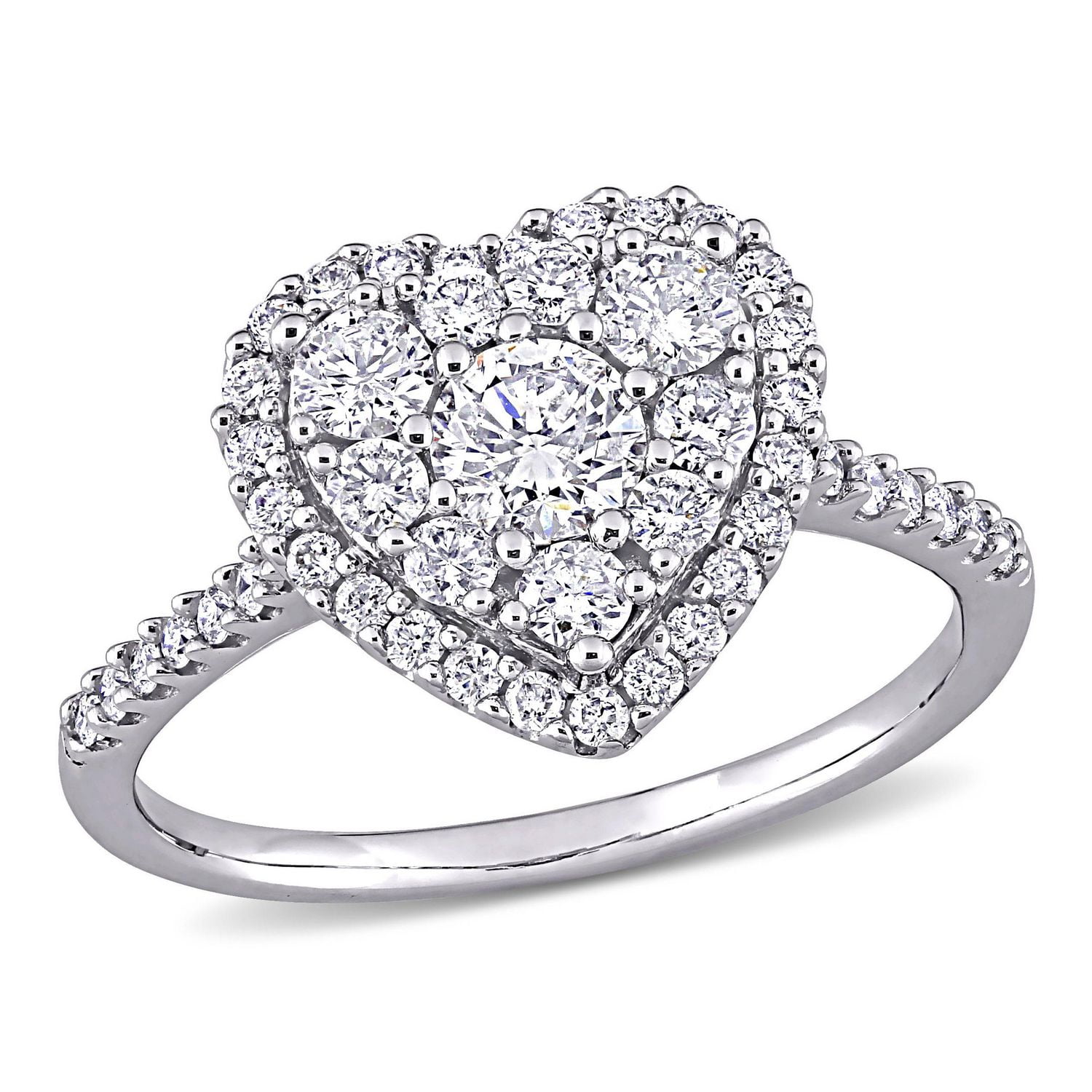 Click here for Miabella 1 Carat T. W. Diamond 10k White Gold Hear... prices