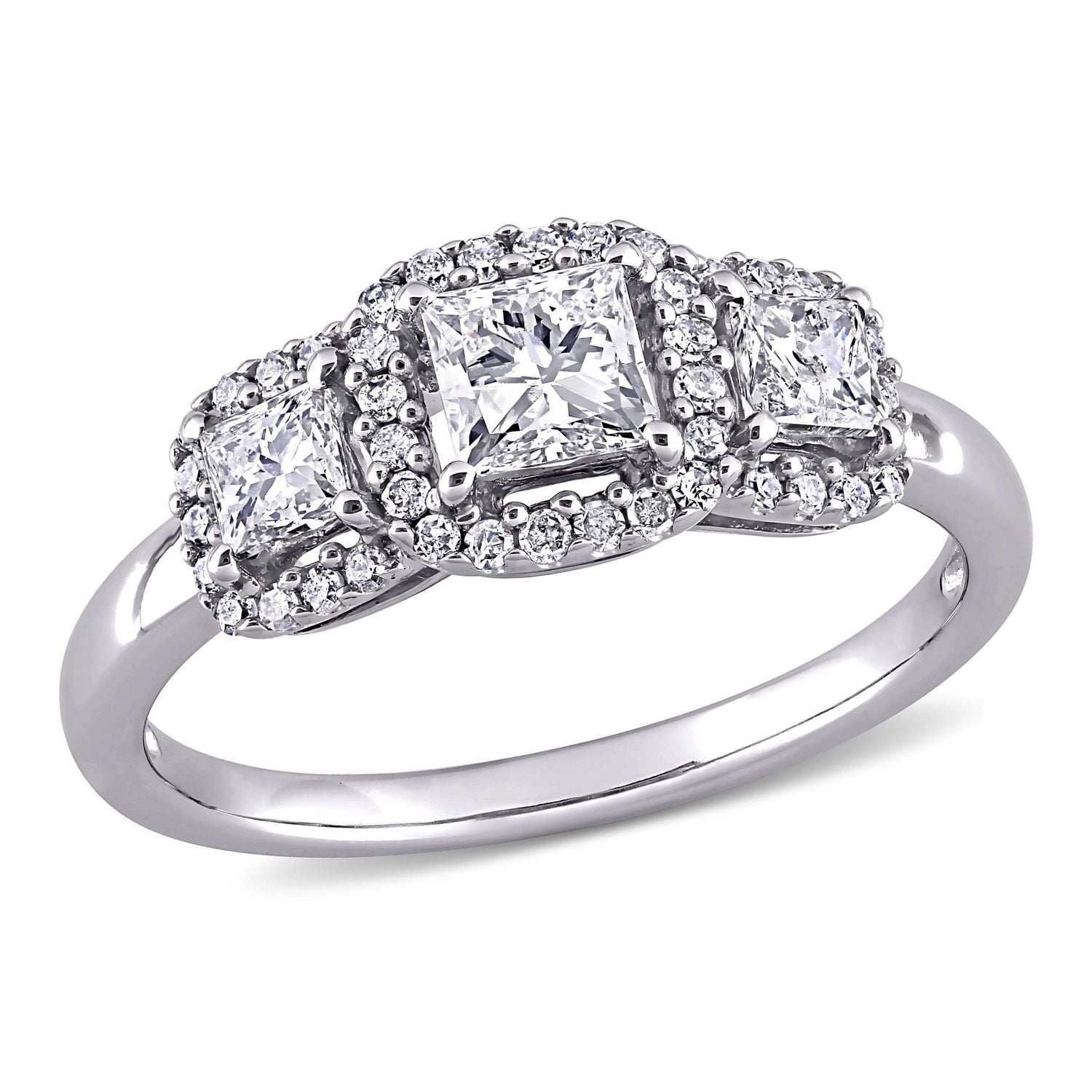 Click here for Miabella 1 Carat T. W. Diamond 10k White Gold Thre... prices