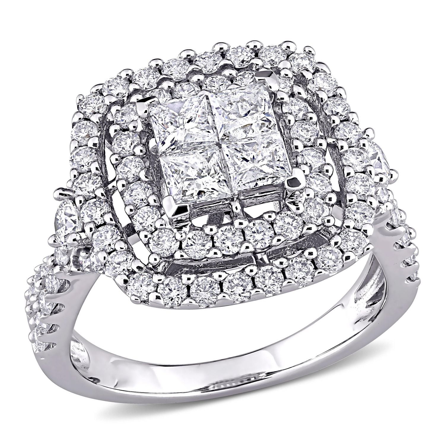 Click here for Miabella 2 Carat T. W. Diamond 14k White Gold Doub... prices