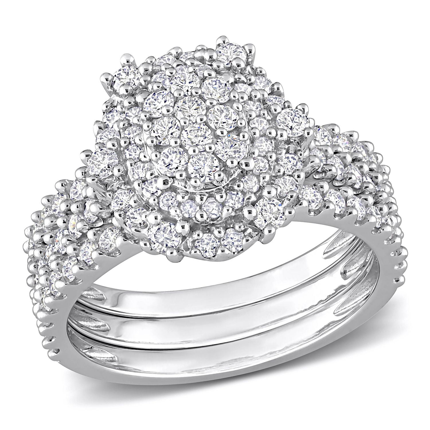 Click here for Miabella 1-1/2 Carat T. W. Diamond 10k White Gold... prices