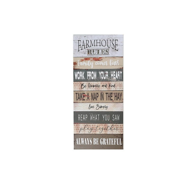 IH Casa Decor Canvas Wall Sign Farmhouse Rules - Walmart.ca