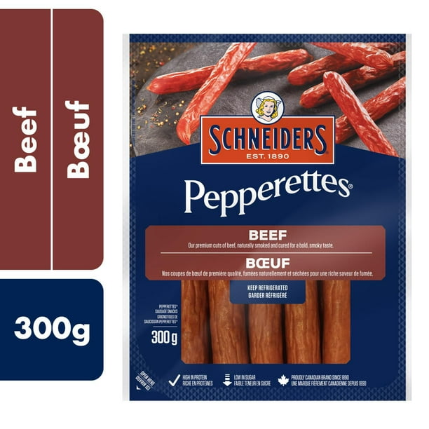 Schneiders Pepperettes Sausage Sticks Beef, 300 g - Walmart.ca