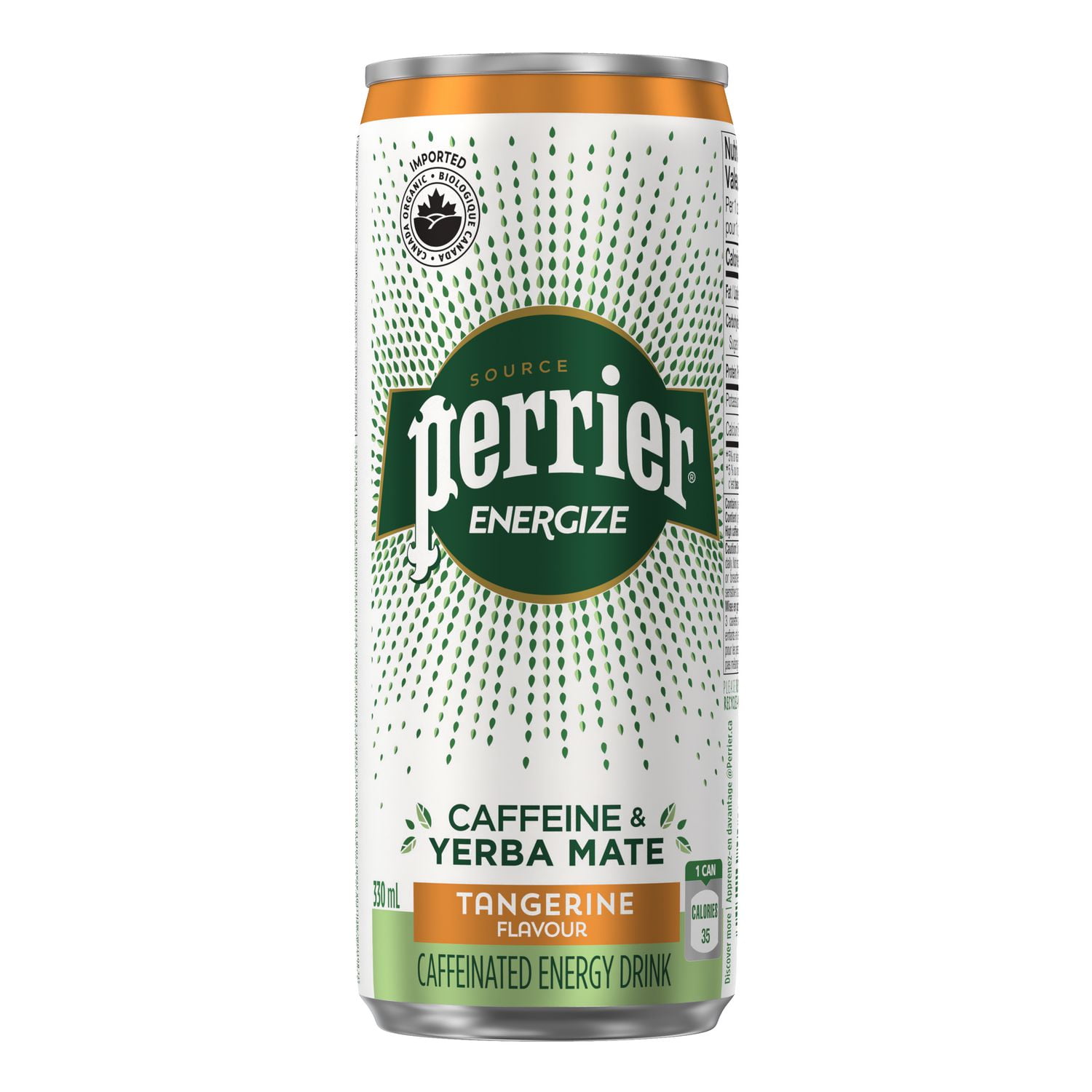 PERRIER Energize Organic Tangerine Flavoured Carbonated Energy Drink ...