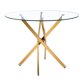 Star Round Glass Dining Table with Metal Star base in Shinny Gold ...