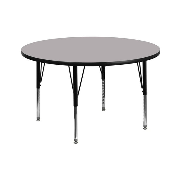 Table d'activité ronde de 42 po en stratifié gris thermique - Pieds ...