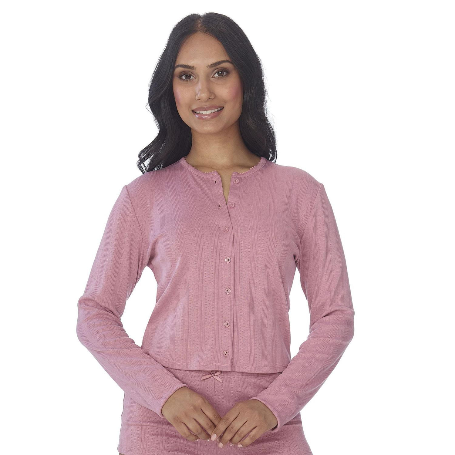 Click here for Secret Sleep Pointelle Button Cardigan - Online Ex... prices