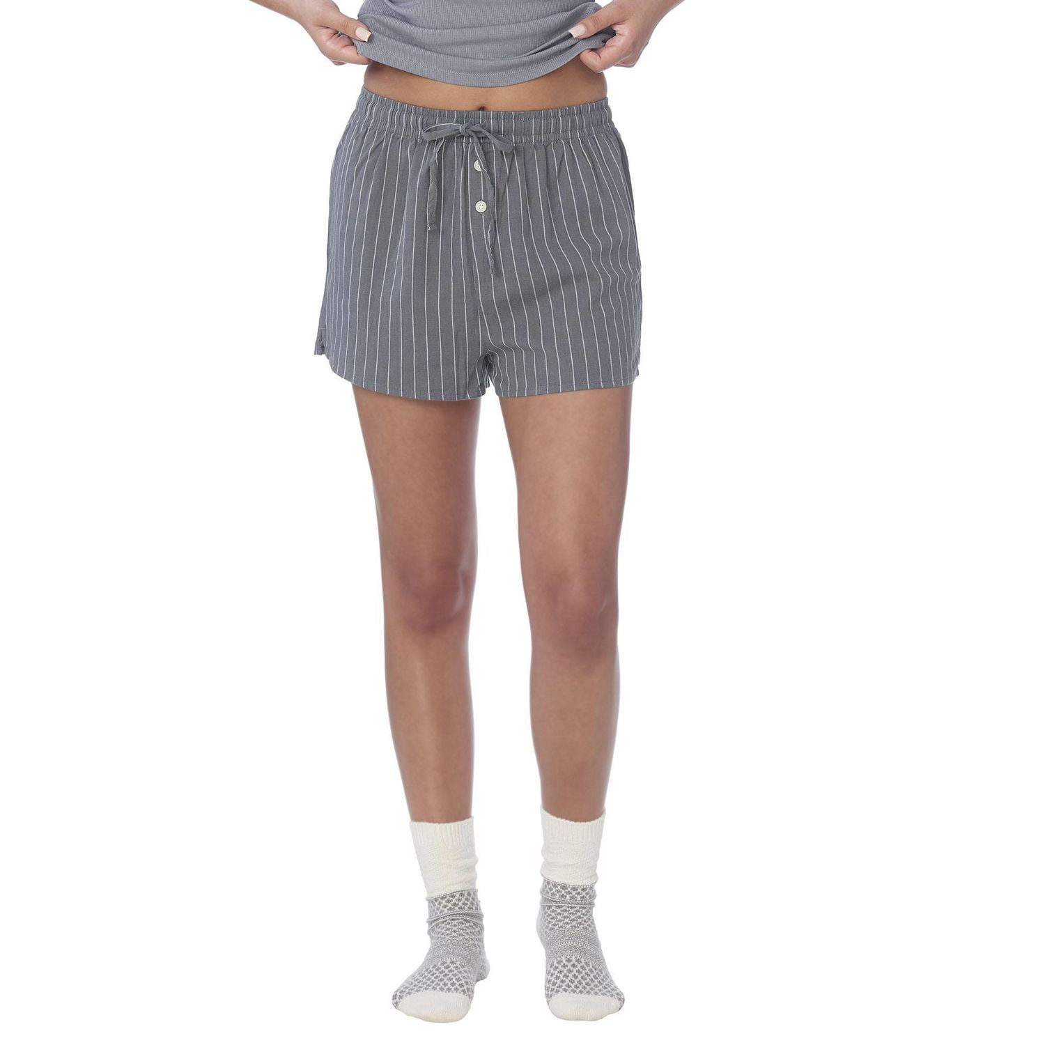 Click here for Secret Sleep Flannelette Pinstripe Shorts-Online E... prices