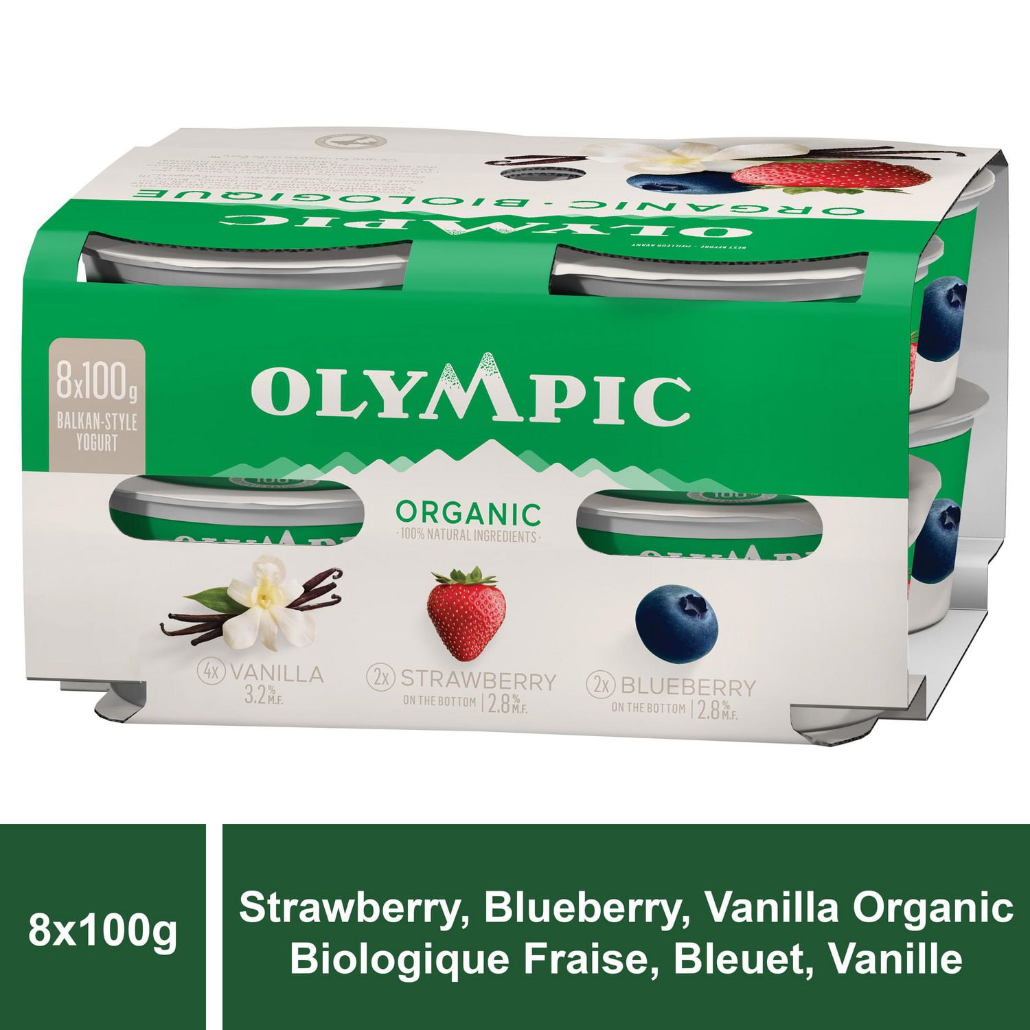 Olympic Organic Strawberry-Blueberry-Vanilla Multipack Yogurts ...