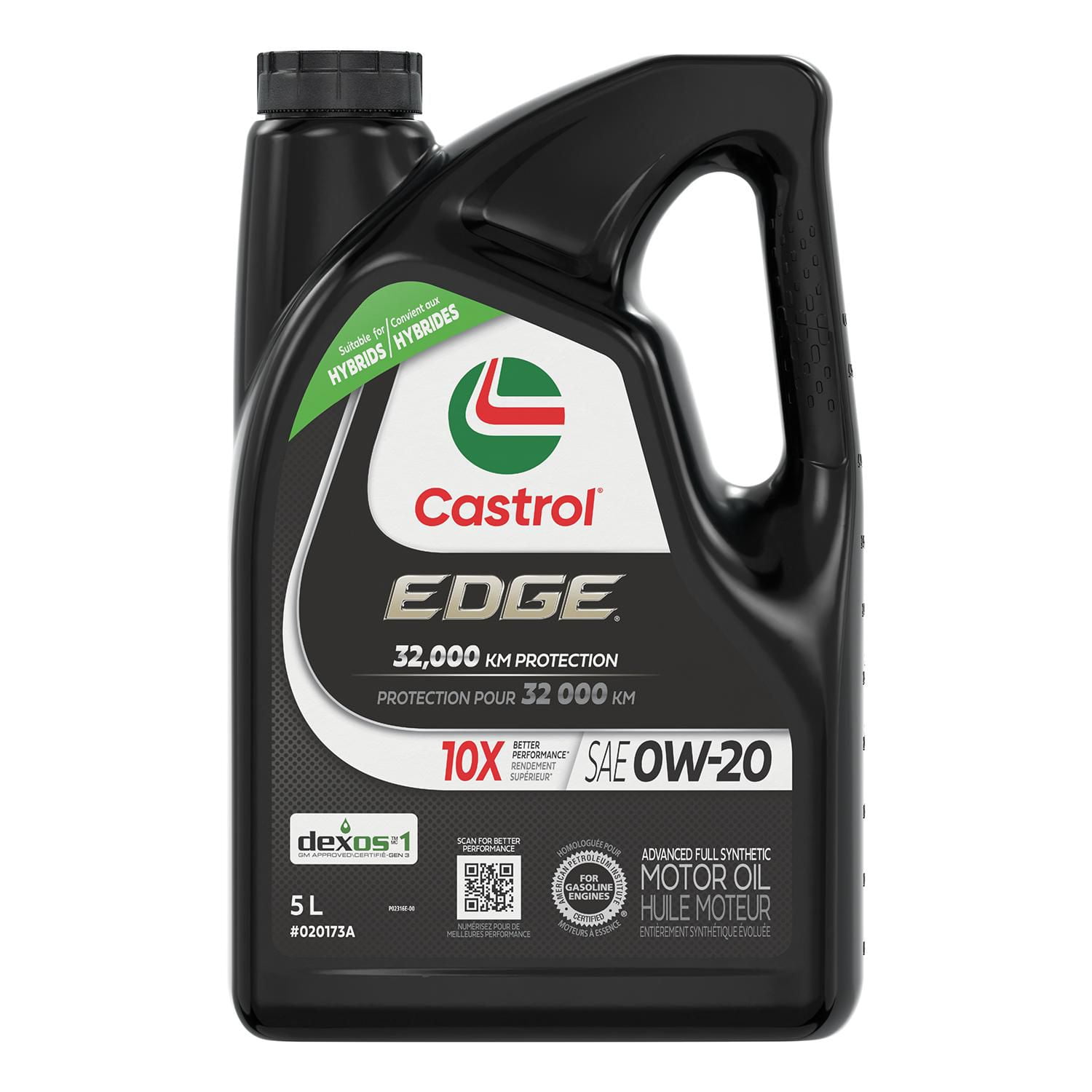 Huile à moteur entièrement synthétique Castrol EDGE 0W20 5 L Huile ...